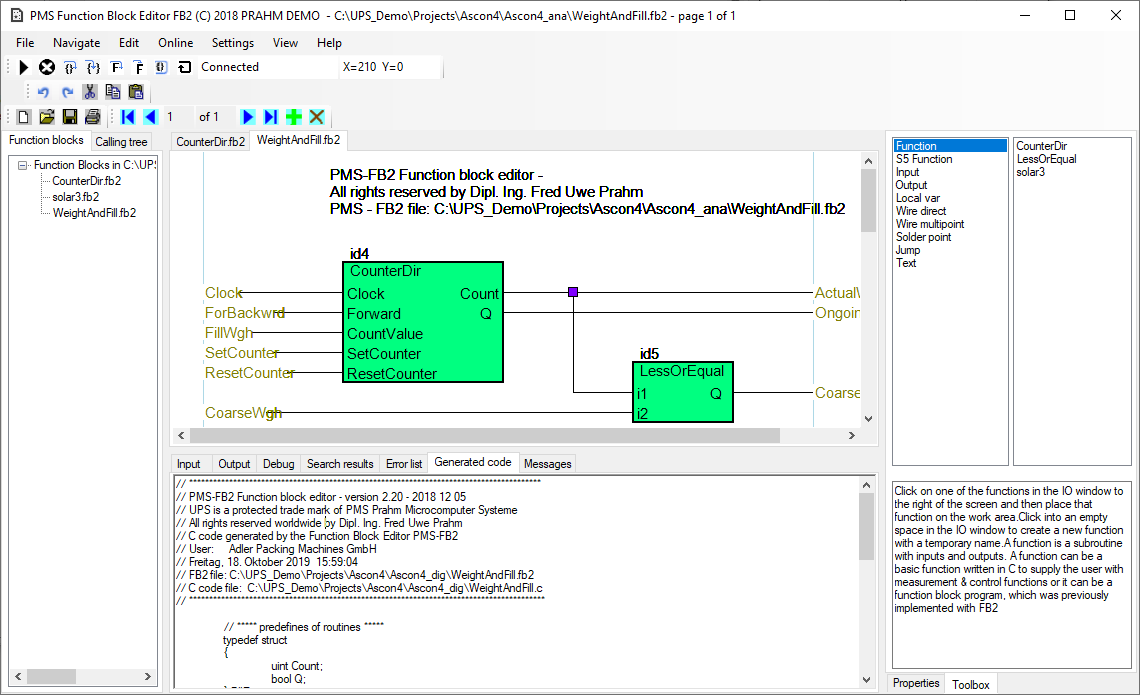PMS Universal Programming Studio - Function Block Editor PMS-FB2